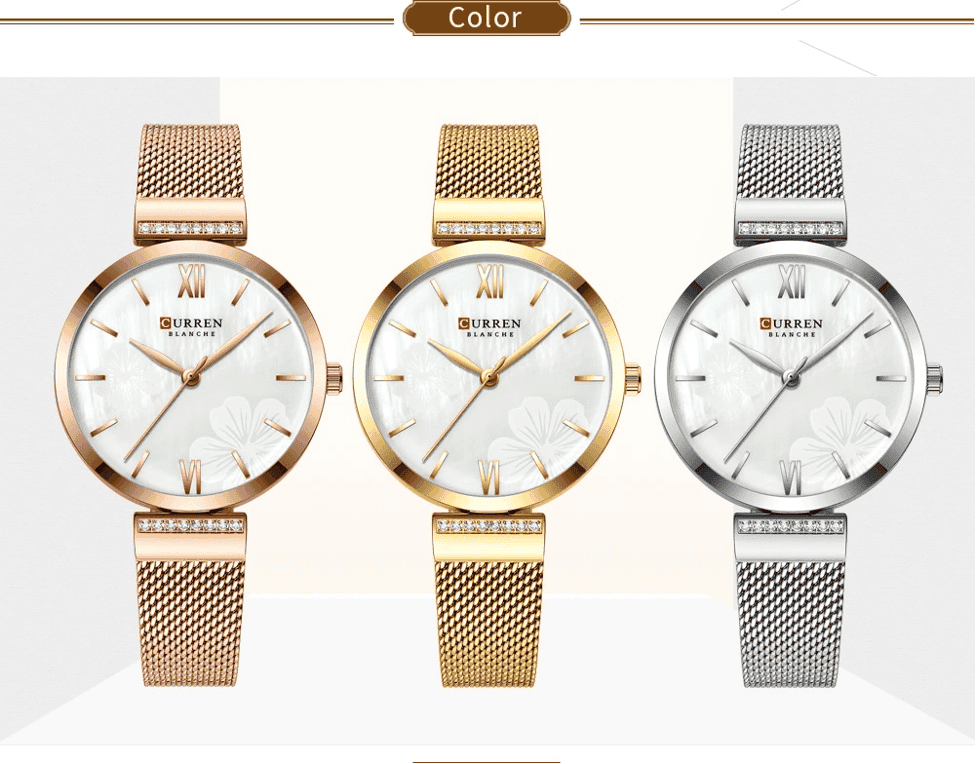 Đồng Hồ Nữ CURREN 9067 – Thiết Kế Cánh Hoa Mai, Vẻ Đẹp Tinh Khôi ...